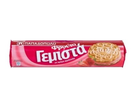 Gemista Strawberry filled Biscuits Papadopoulou 200gr | Agora Greek ...