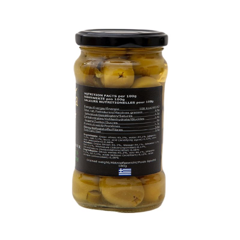 Green Olives Stuffed with Jalapeños 314ml Eléa | Agora